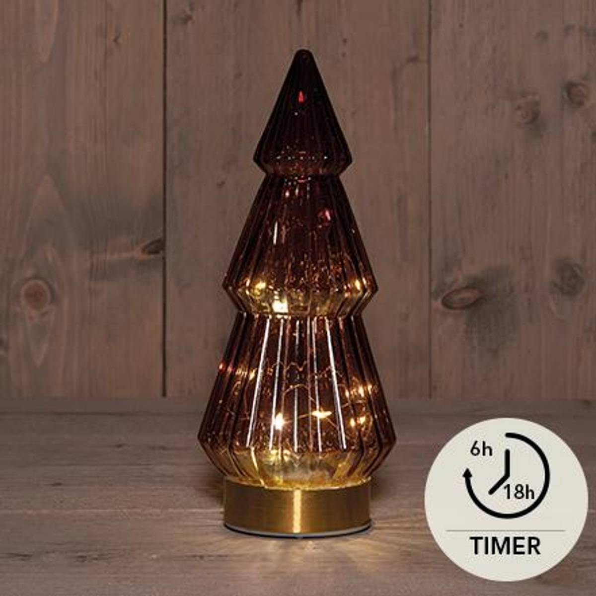 LED-lykt formet som juletre - burgunder - Julelysbutikken.no